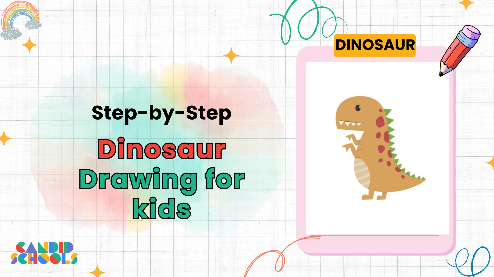 Fun Dinosaur Drawing for Kids in just 6 steps!