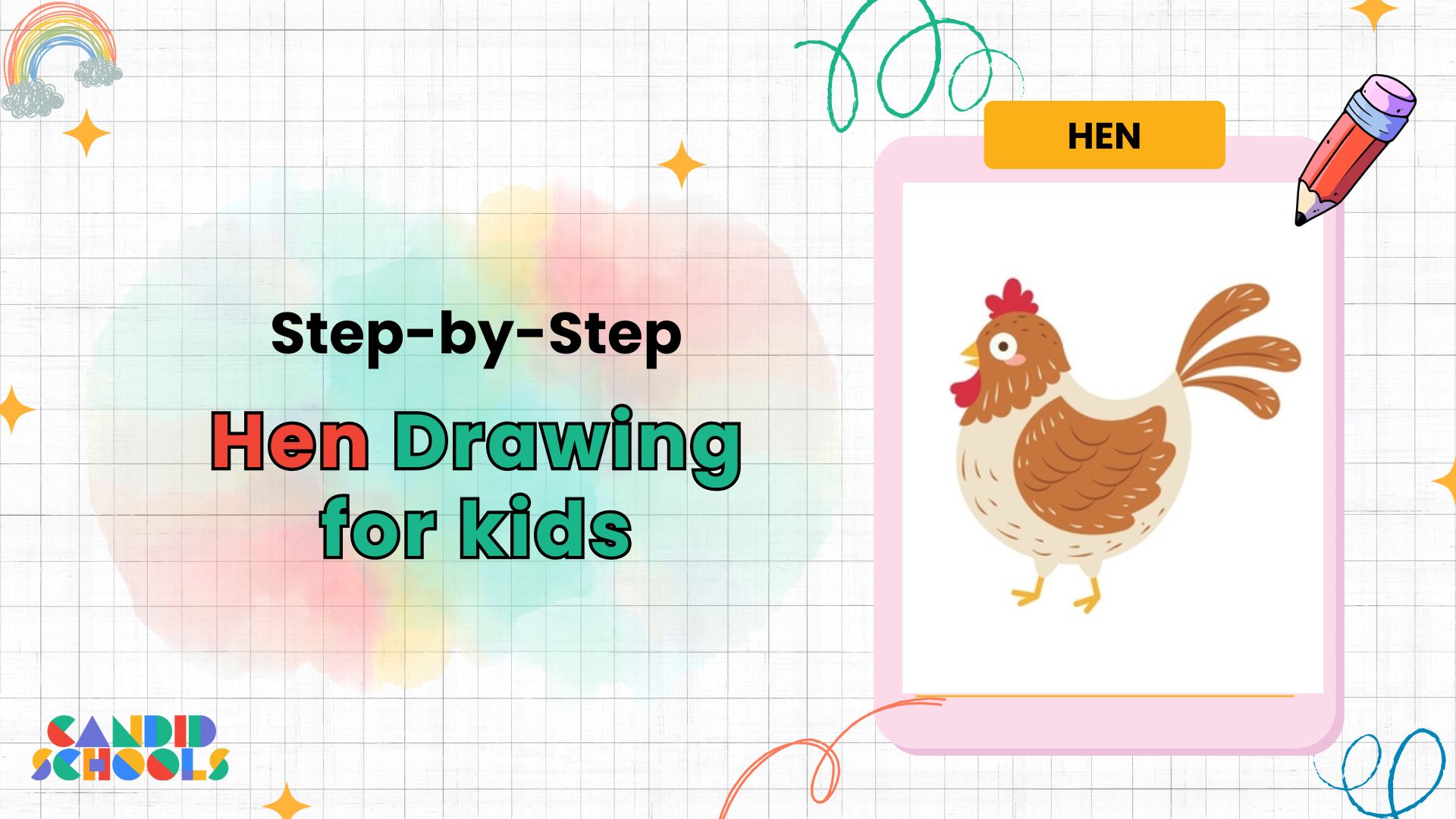 Hen Drawing for Kids: Create Joy and Color in Just 5 Minutes