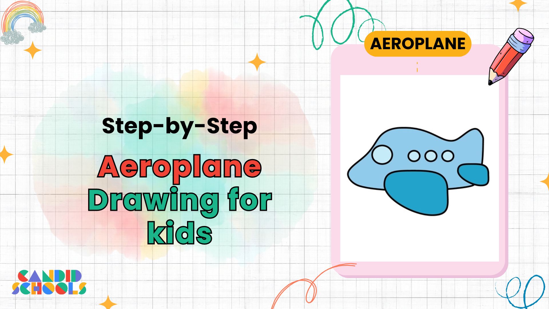 Aeroplane Drawing For Kids: Easy Step-by-Step Tutorial
