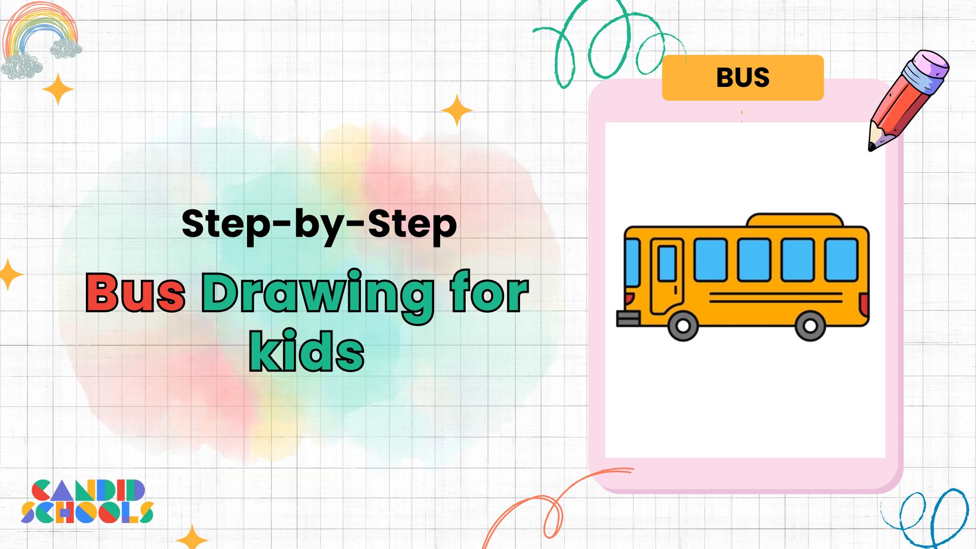 Fun Bus Drawing for Kids in just 3 steps!